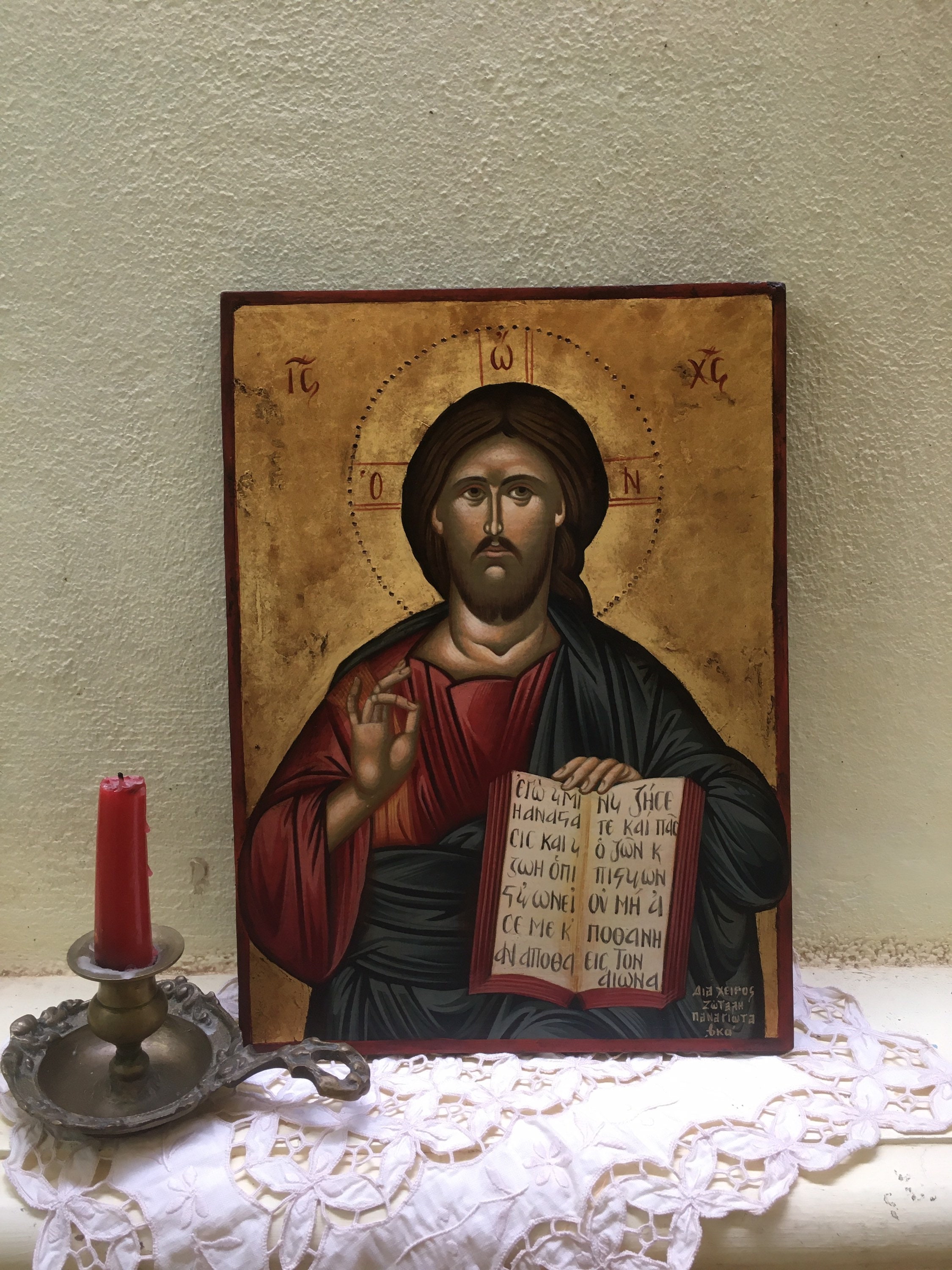 Jesus Christ Icon/handmade Byzantine Icon/orthodox Icon. - Etsy