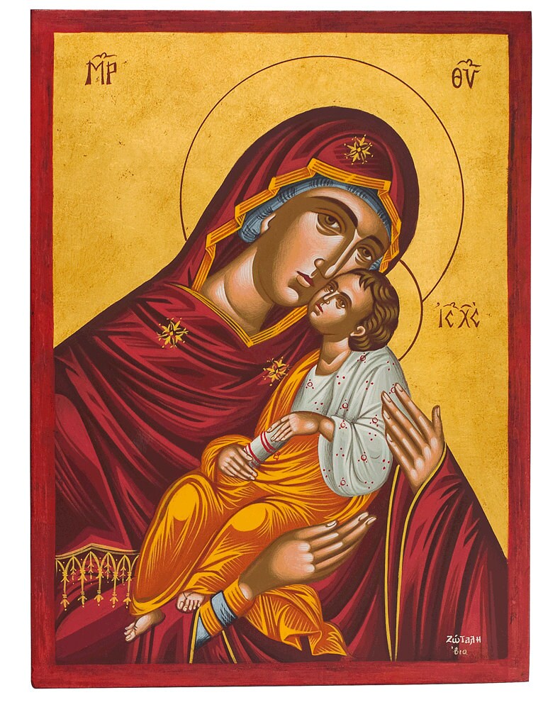 Virgin Mary Icon /easter Gift/orthodox Icon/byzantine Art /original ...