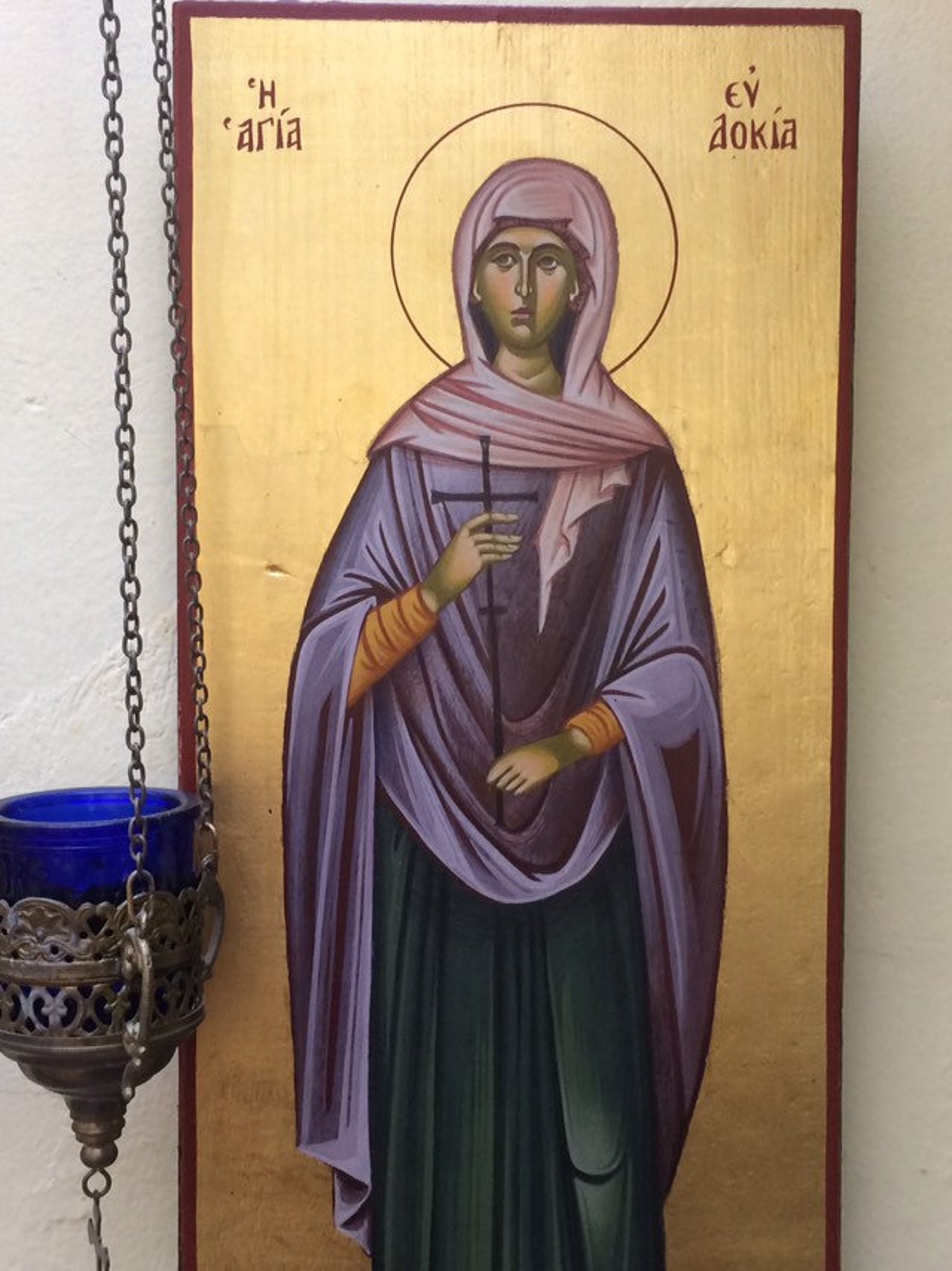 Saint Eudokia Christian Icon Αγία Ευδοκία Handmade Icon Byzantine Art ...