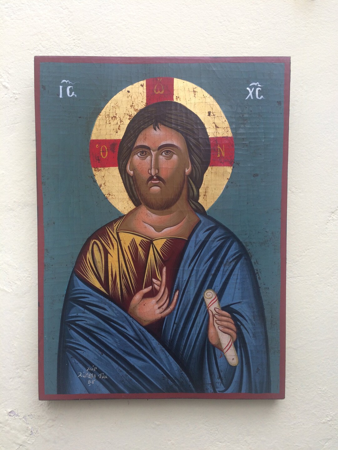 Jesus Christ /icon /christian Icon/greek Orthodox Icon/ Hand Made ...