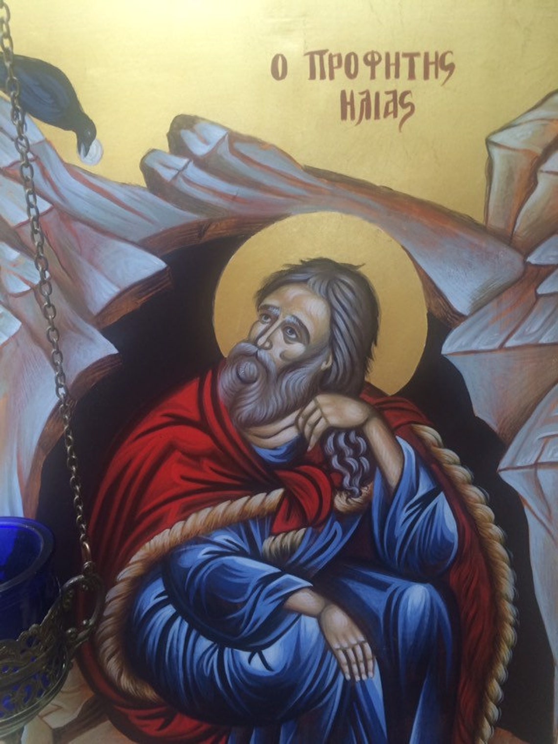 Prophet Elijah. Orthodox byzantine icon .Hand painted greek | Etsy
