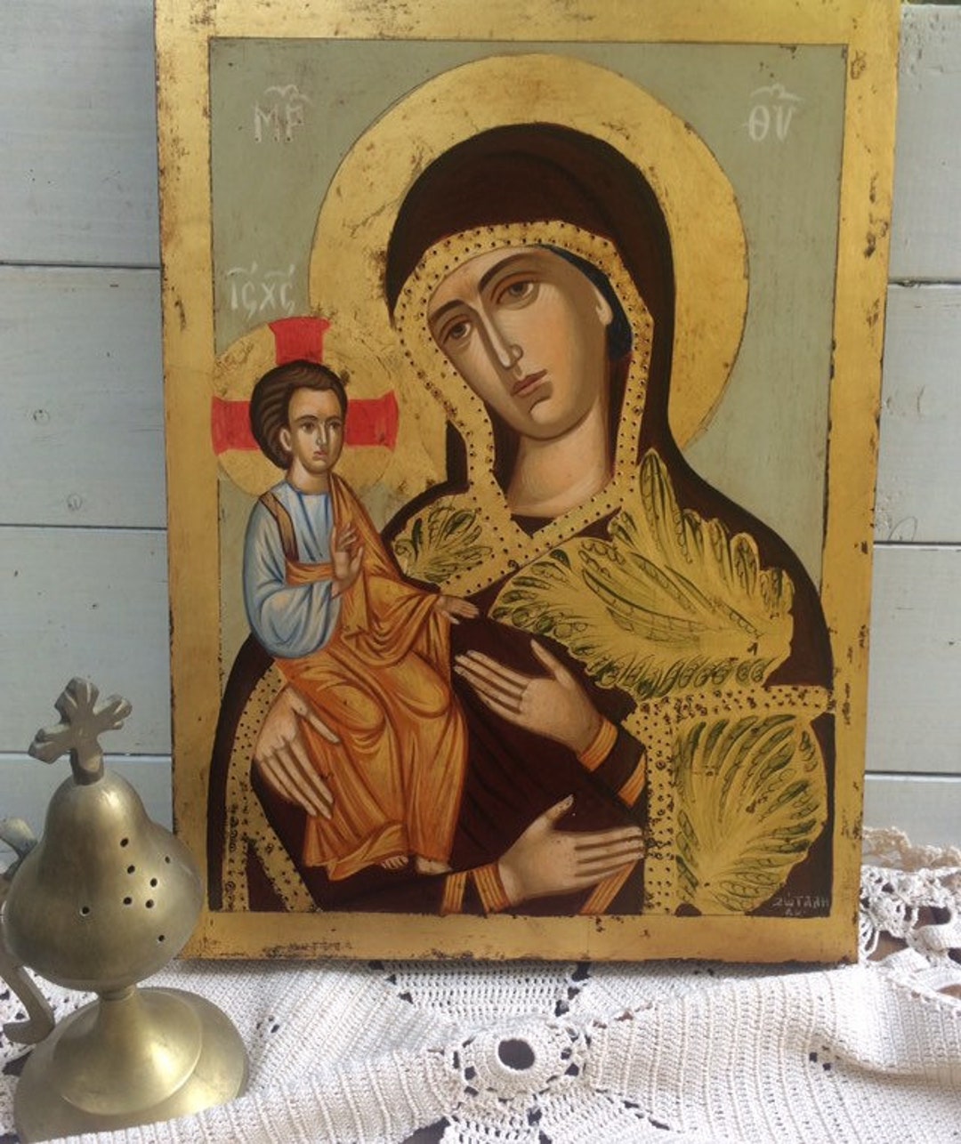 Virgin Mary and the Child / Orthodox Icon,byzantine Art, Christian Icon ...
