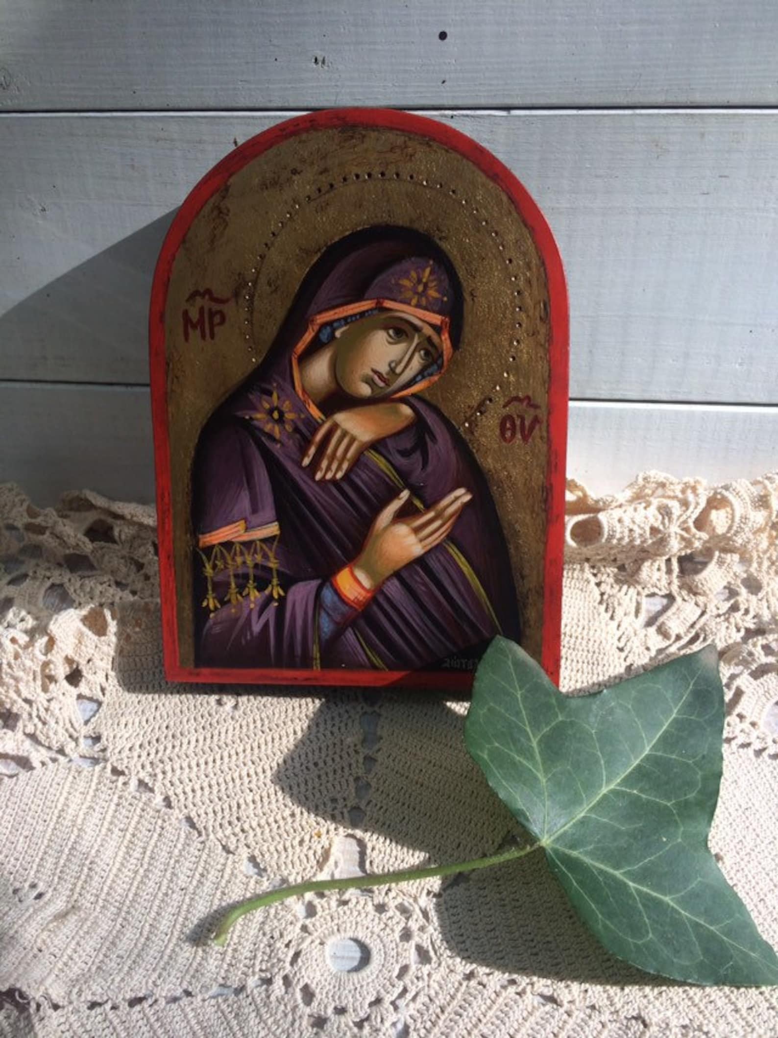 Virgin Mary Icon Eastern Orthodox Icon Handmade Iconreligious - Etsy