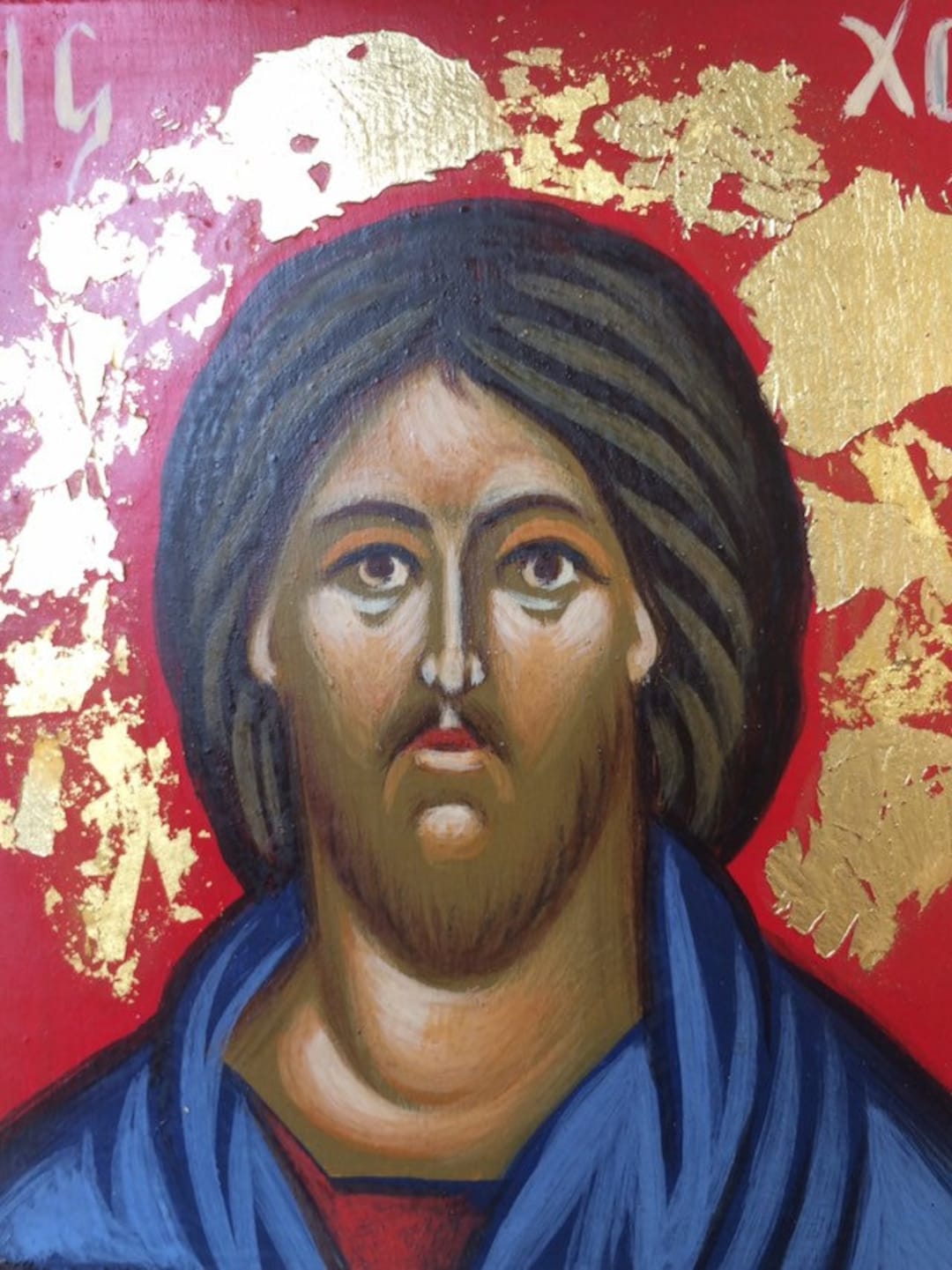 Jesus Christ Icon Greek Orthodox Icon Handmade Painting Byzantine Art ...