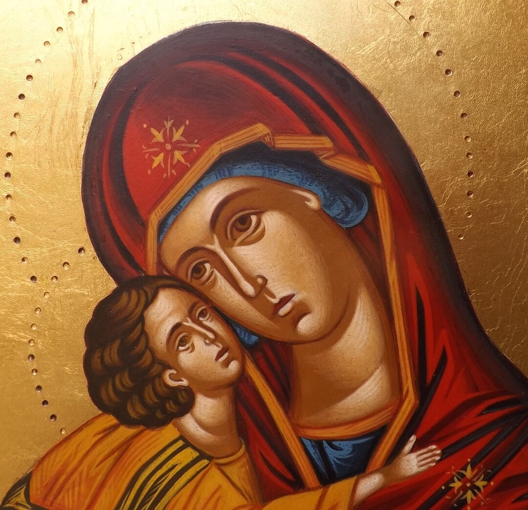 Virgin Mary Icon/hand Made Orthodox Icon /ideal Christian Gift/ Byzantine Art /greek Orthodox ...