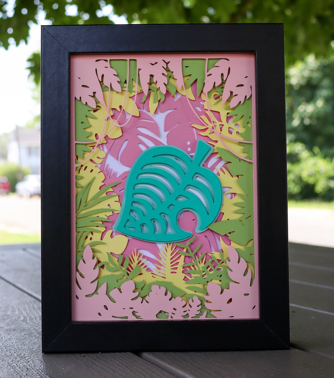 Animal Crossing - New Leaf New Horizons Leaf - Handcrafted Shadow Box ...