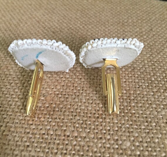 Beaded Cufflinks Navajo Blue and White Vintage Native… - Gem