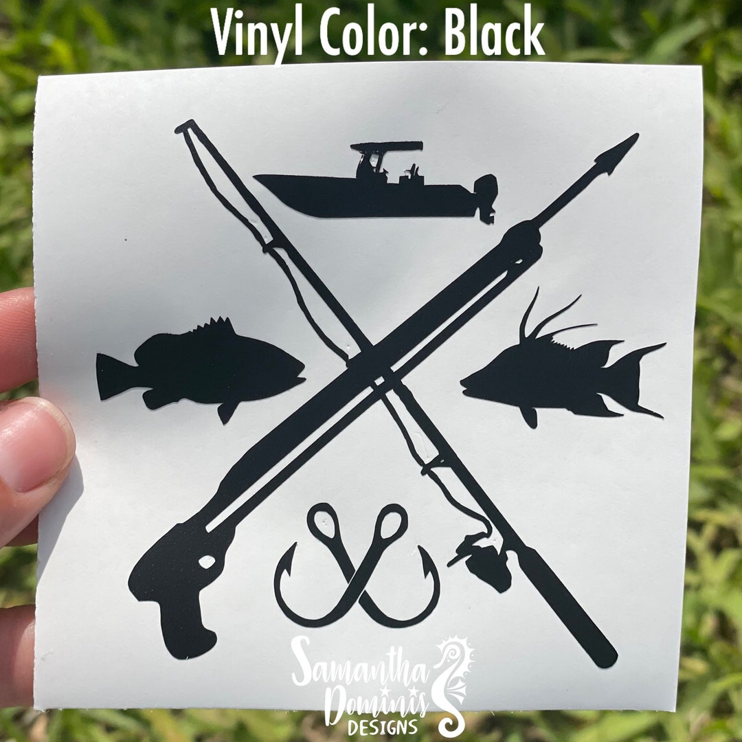 Spearfishing Fishing Rod Decal GROUPER & HOGFISH - Etsy