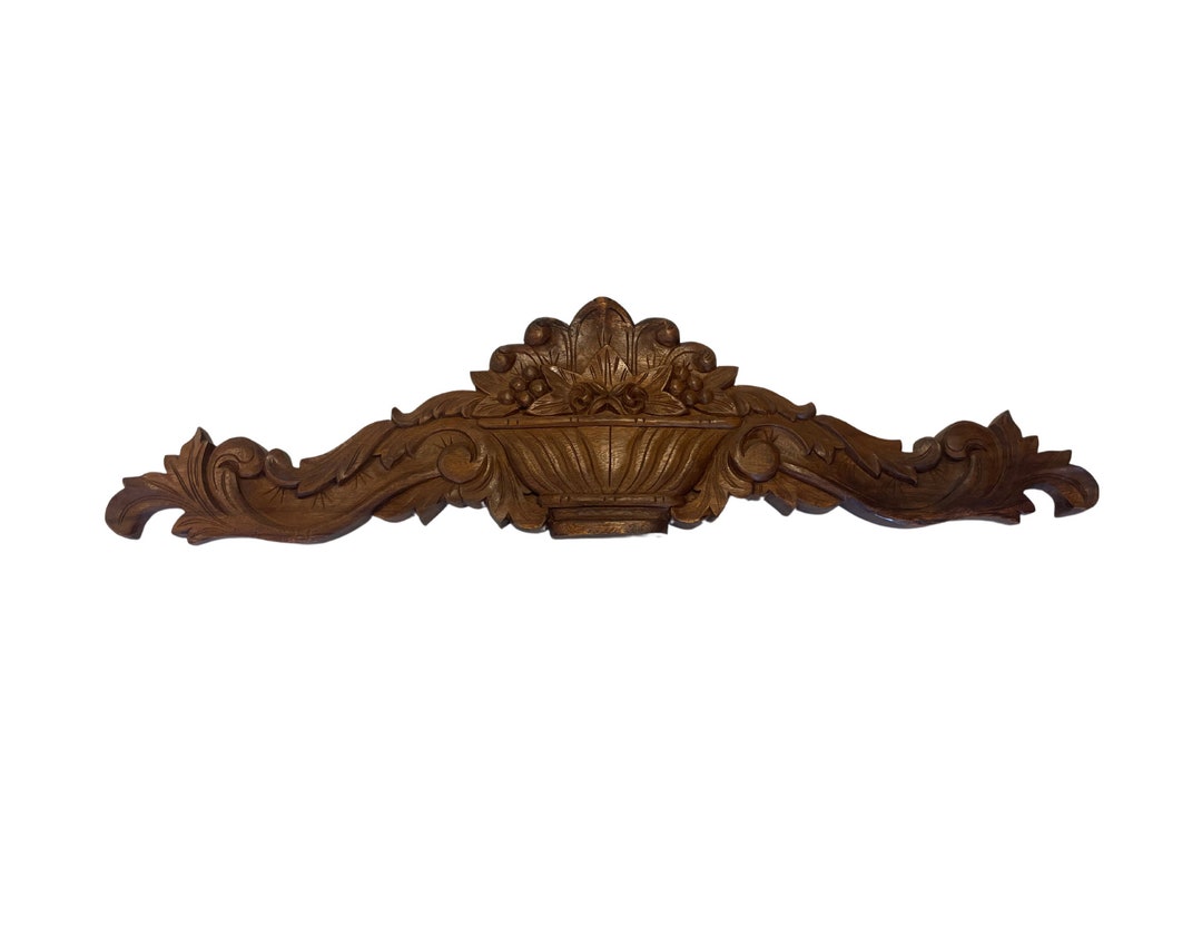 19th Century Mahogany Hand Carved Wood Cornice - Etsy