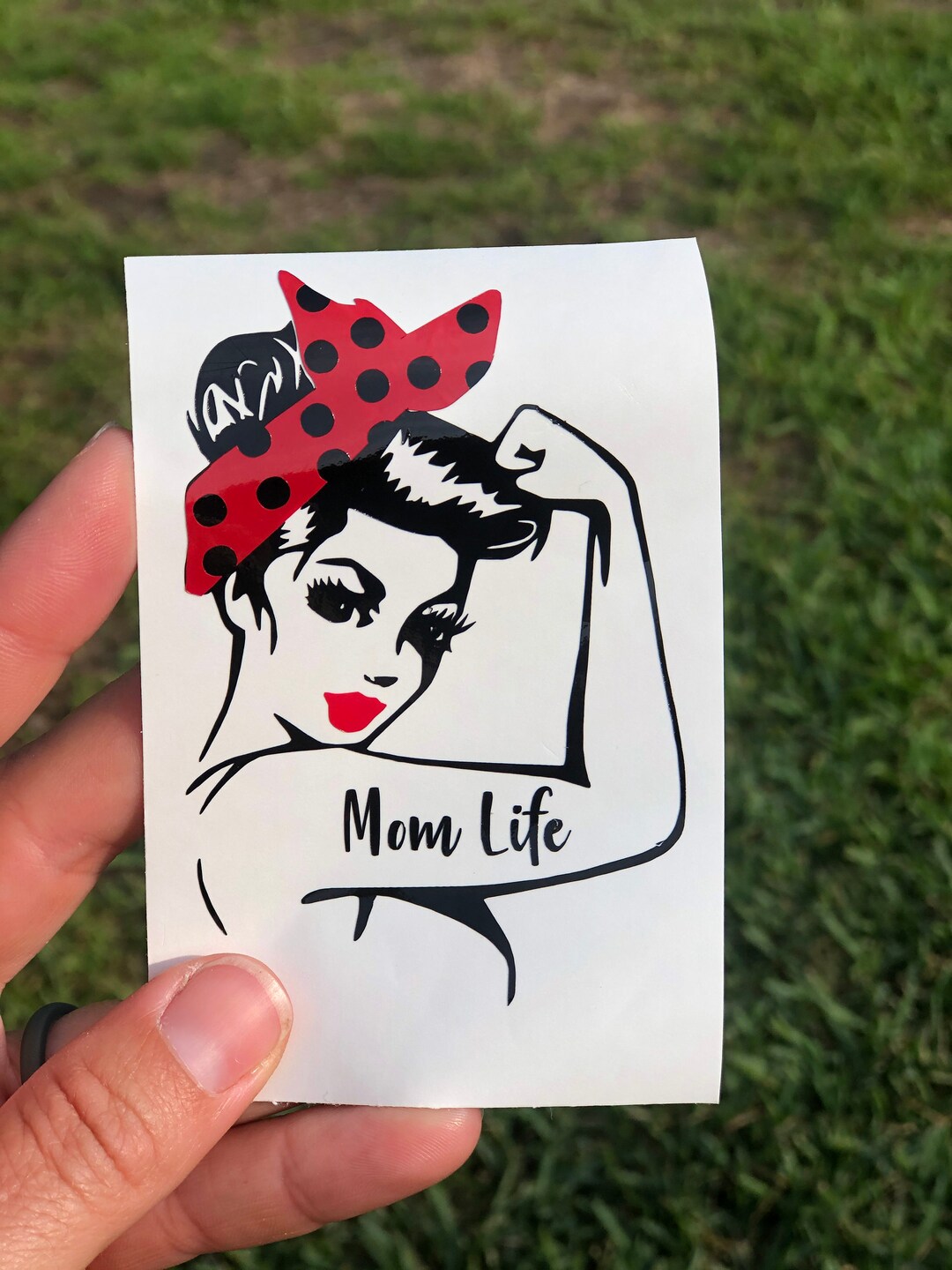 Mom Life Rosie the Riveter Decal - Etsy
