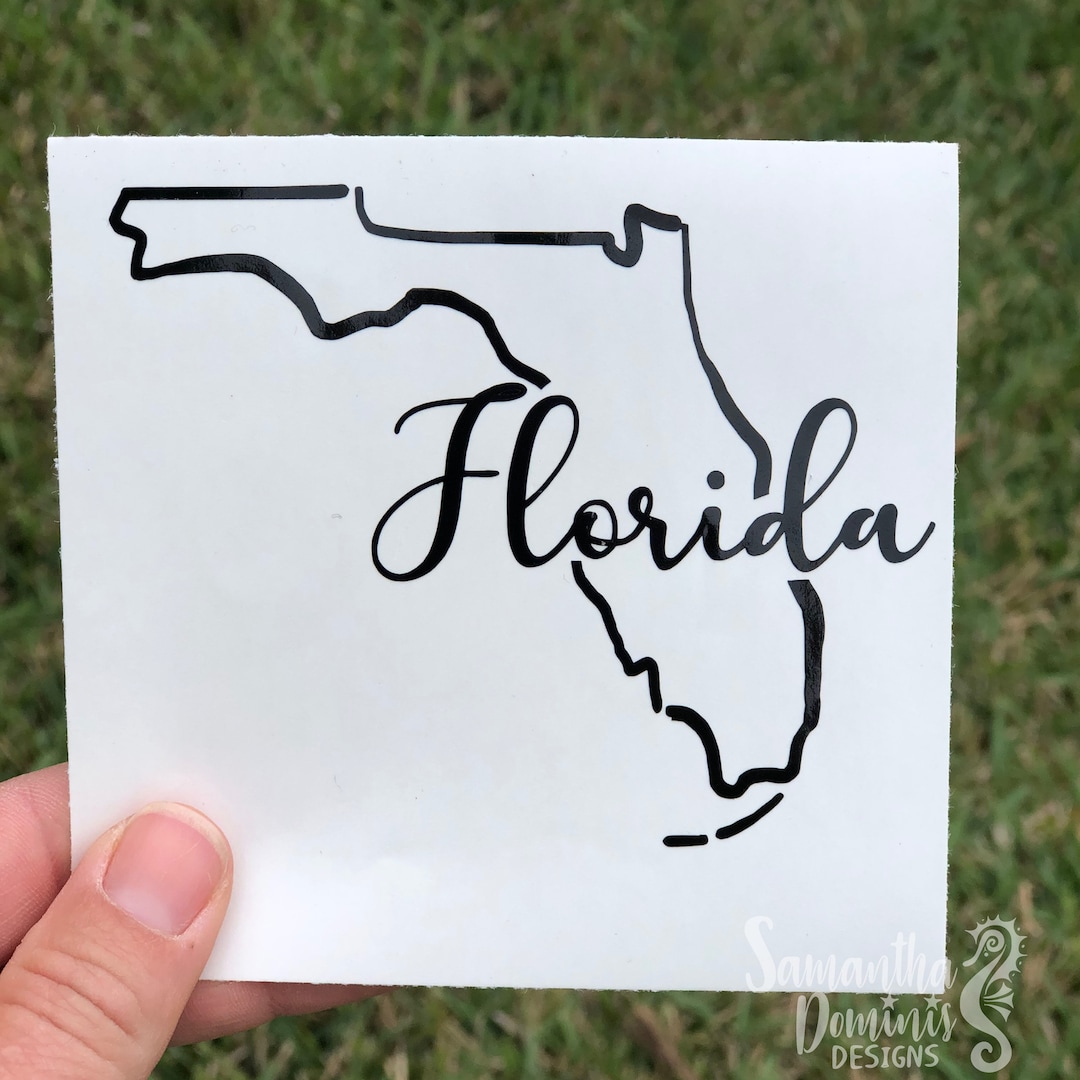 Florida Outline Decal: Permanent Vinyl Tumbler Sticker (3.5 Inch) - Etsy