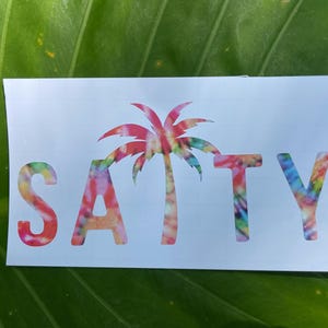 Salty Palm Tree Decal - Etsy