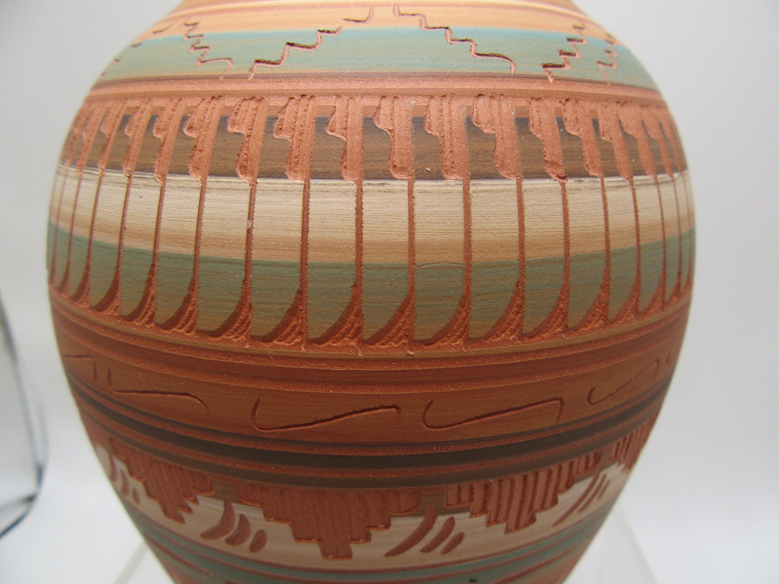 Vintage Clay Pottery Vase by Dina Johnson Navajo Pottery Southwestern 6 ...