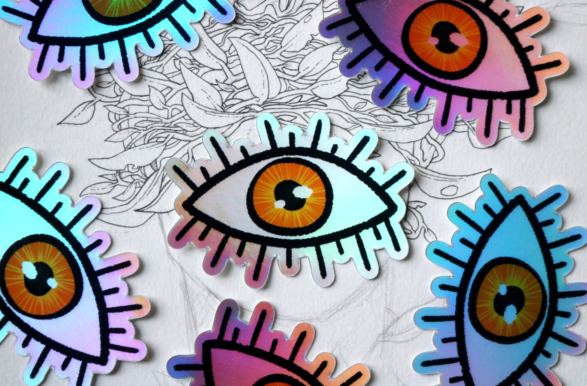 Eye of Gold Holographic Vinyl Stickers - Etsy