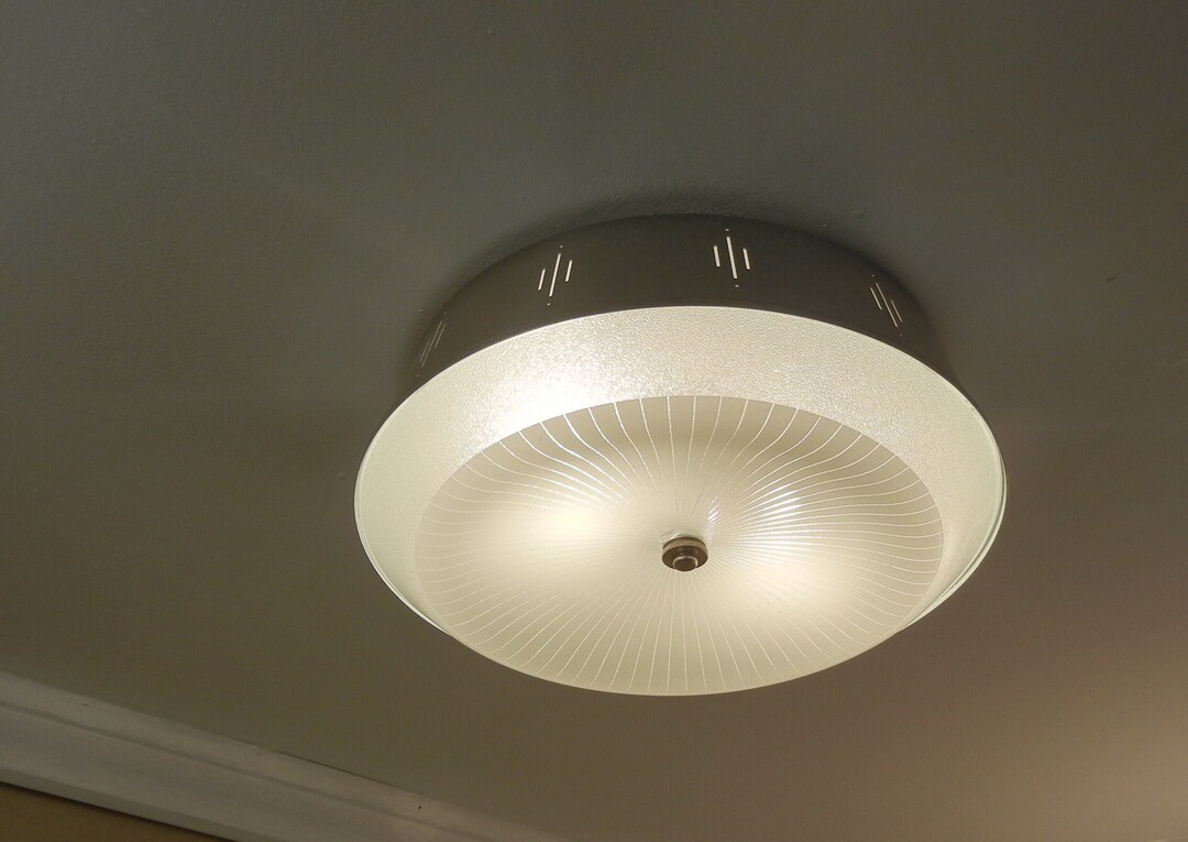 Vintage Mid Century Atomic Starburst Flush Mount Ceiling Light Fixture ...