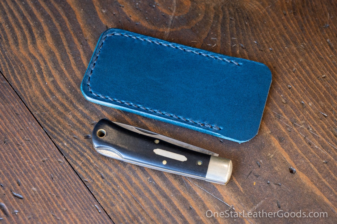 Pocket Knife Slip Case, Size Small, for Knifes up to 3.75 Blue Buttero ...