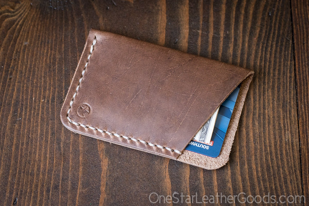 The Minimalist: micro card wallet - Horween Chromexcel leather - natural