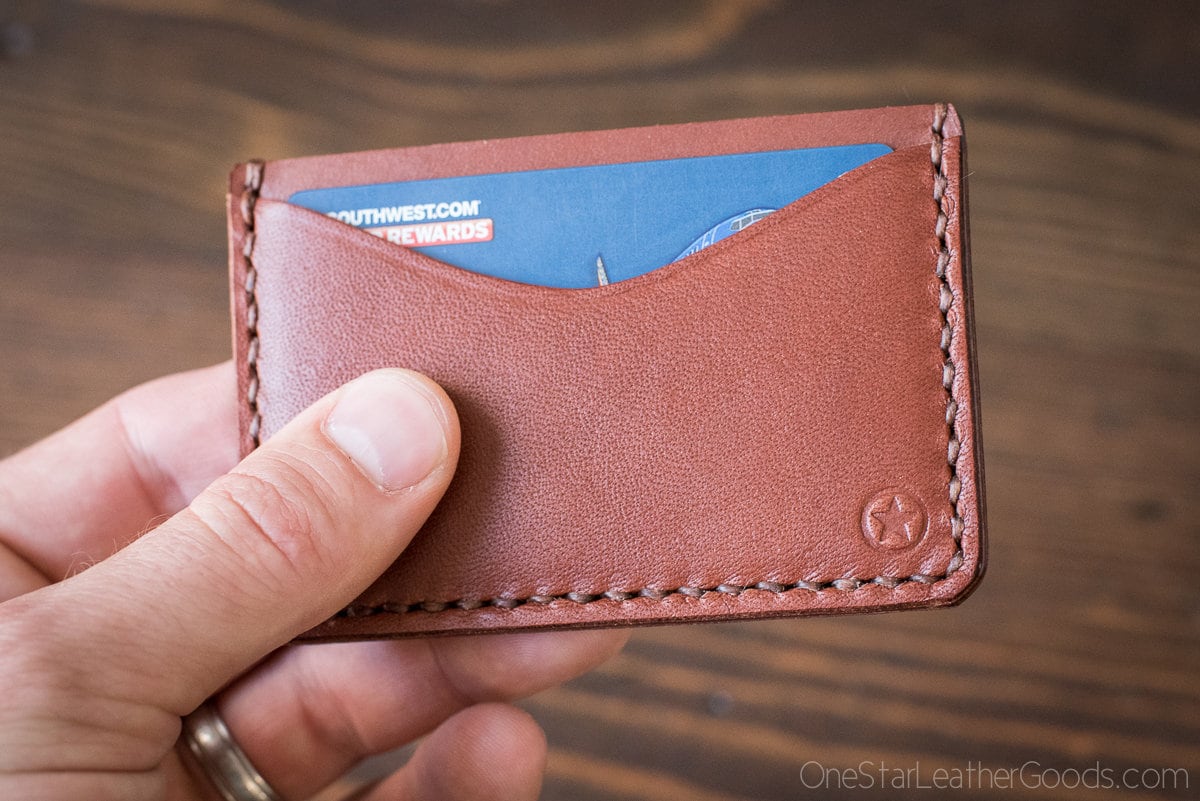 Three Pocket Flat Wallet - medium brown bridle leather