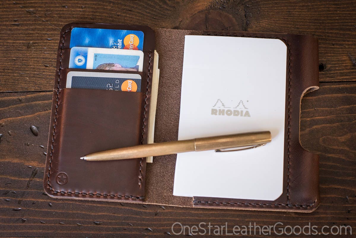 Notebook/wallet/pen, Park Sloper Medium - brown Horween Chromexcel ...