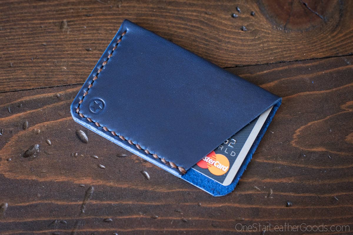 The Minimalist: micro card wallet, hand stitched Horween leather - ink ...
