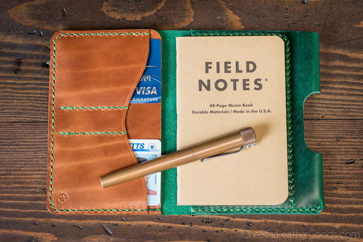 Field Notes wallet with pen sleeve Park Sloper Senior Horween ...