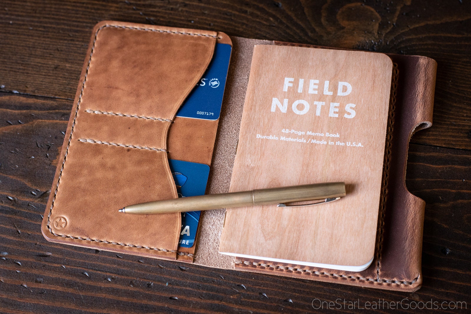 Field Notes wallet with pen sleeve Park Sloper Senior Horween leather ...