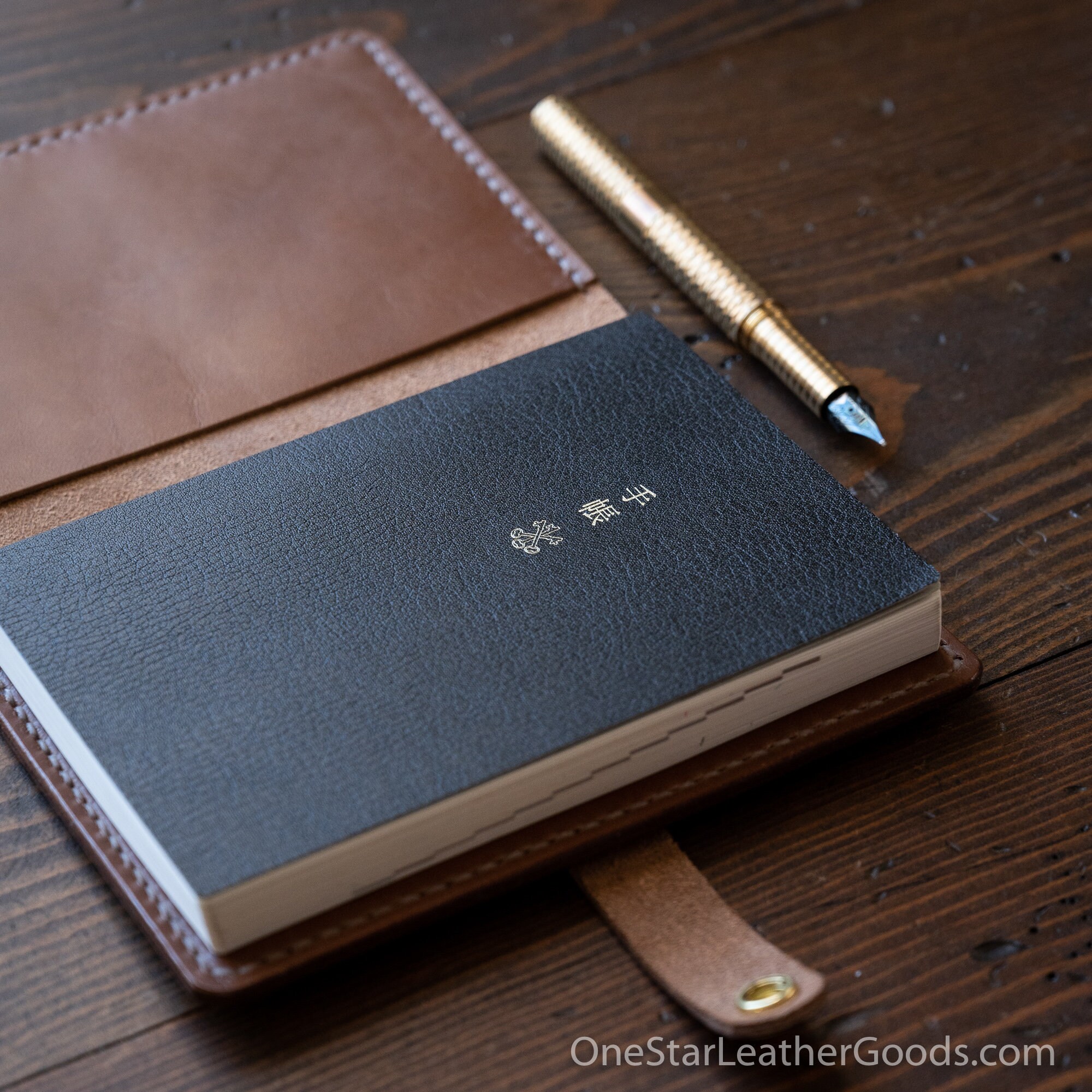 Leather cover for A6 sized softcover notebooks - Hobonichi, Midori ...