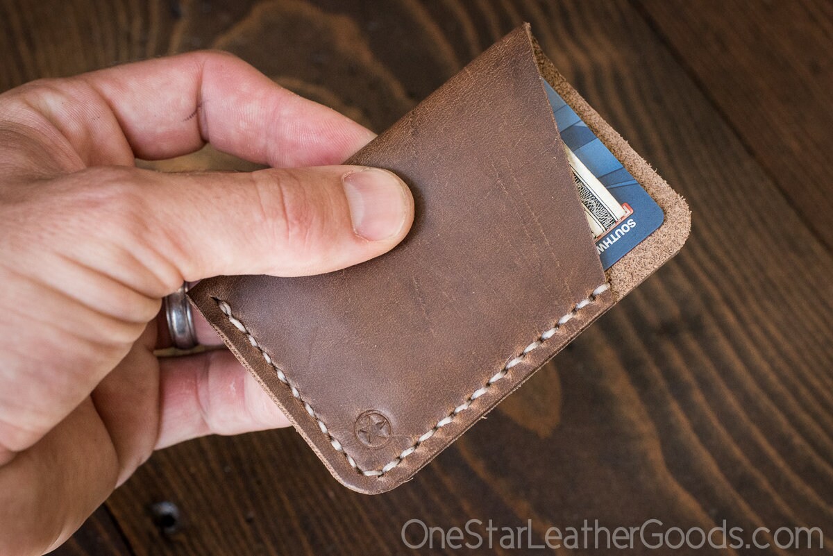 The Minimalist: micro card wallet - Horween Chromexcel leather - natural