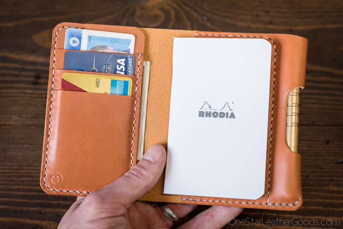 Notebook Wallet Pen Park Sloper Medium Tan Bridle Leather Psm