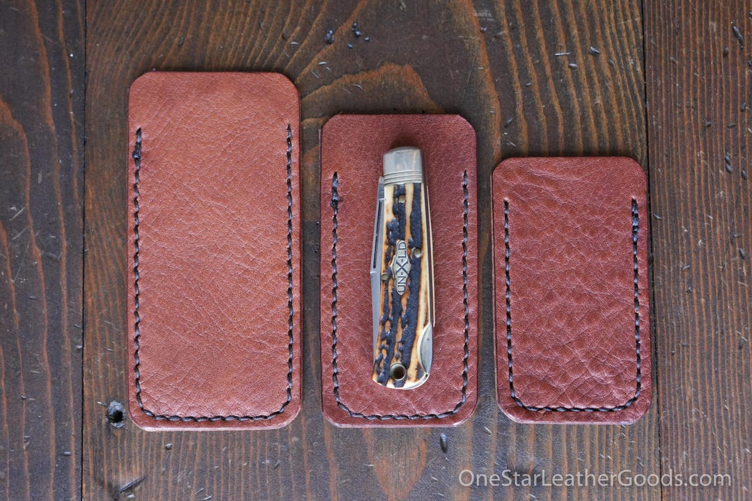 Pocket Knife Slip Case - Three Sizes, Tumbled Chestnut - Etsy