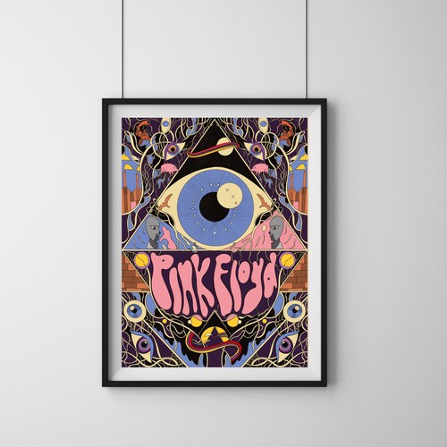 Vintage Pink Floyd Concert Poster Digital Art Print Retro - Etsy