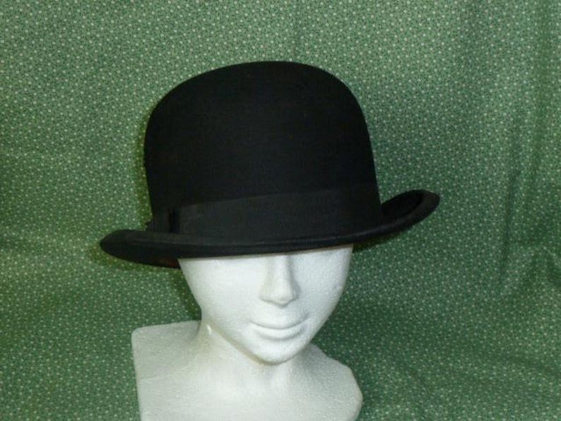 Antique Bowler Hat Wells Hatwear Black Vintage Derby Hat Mens - Etsy