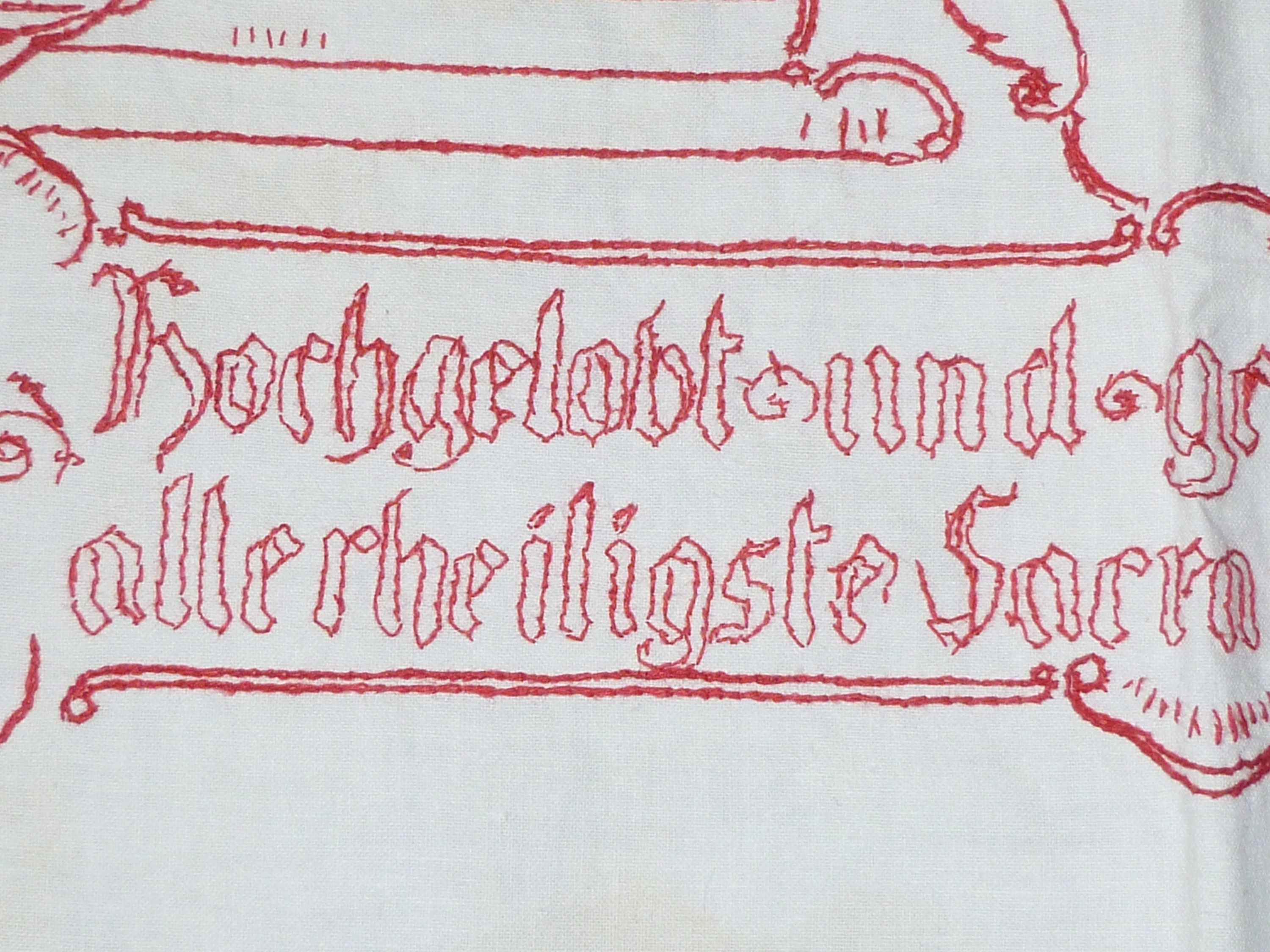 Antique German Alter Cloth Red Work Hand Embroidery Angels | Etsy