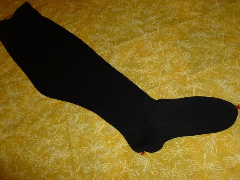 HTF NOS 1900s Edwardian Garter Stockings Antique Black Silk Fleece ...