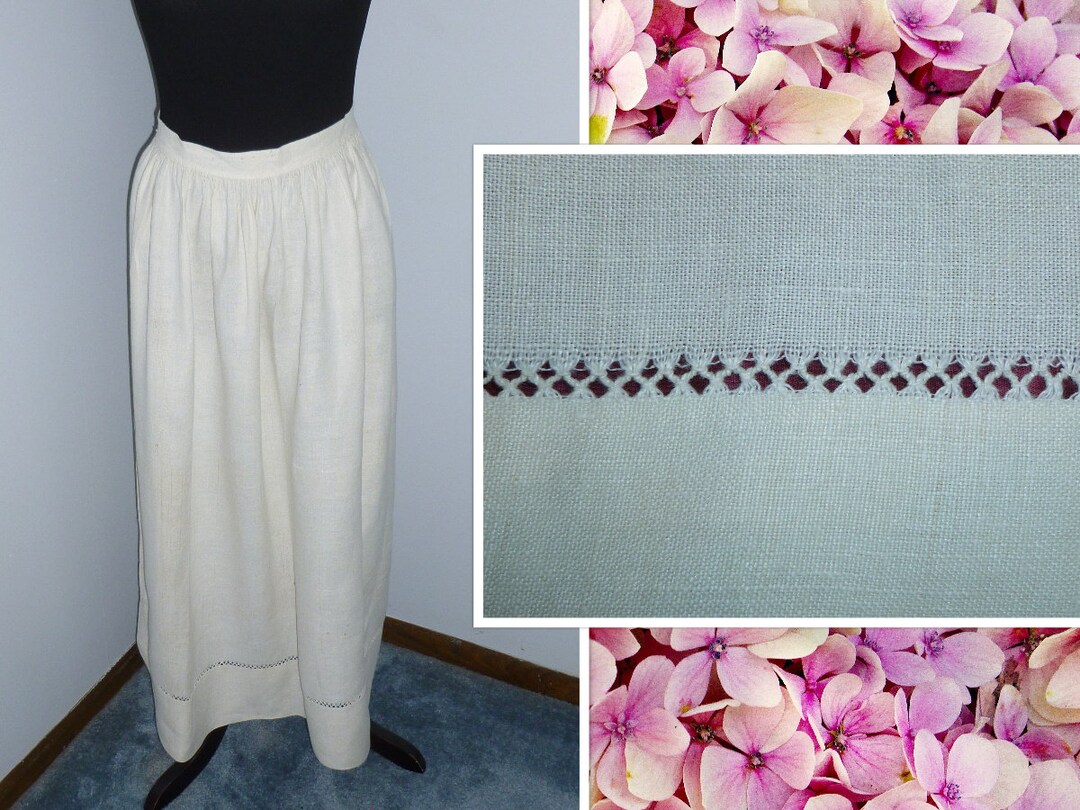 Antique Apron Linen Drwn Thread Lace Victorian Edwardian Apron Vintage ...
