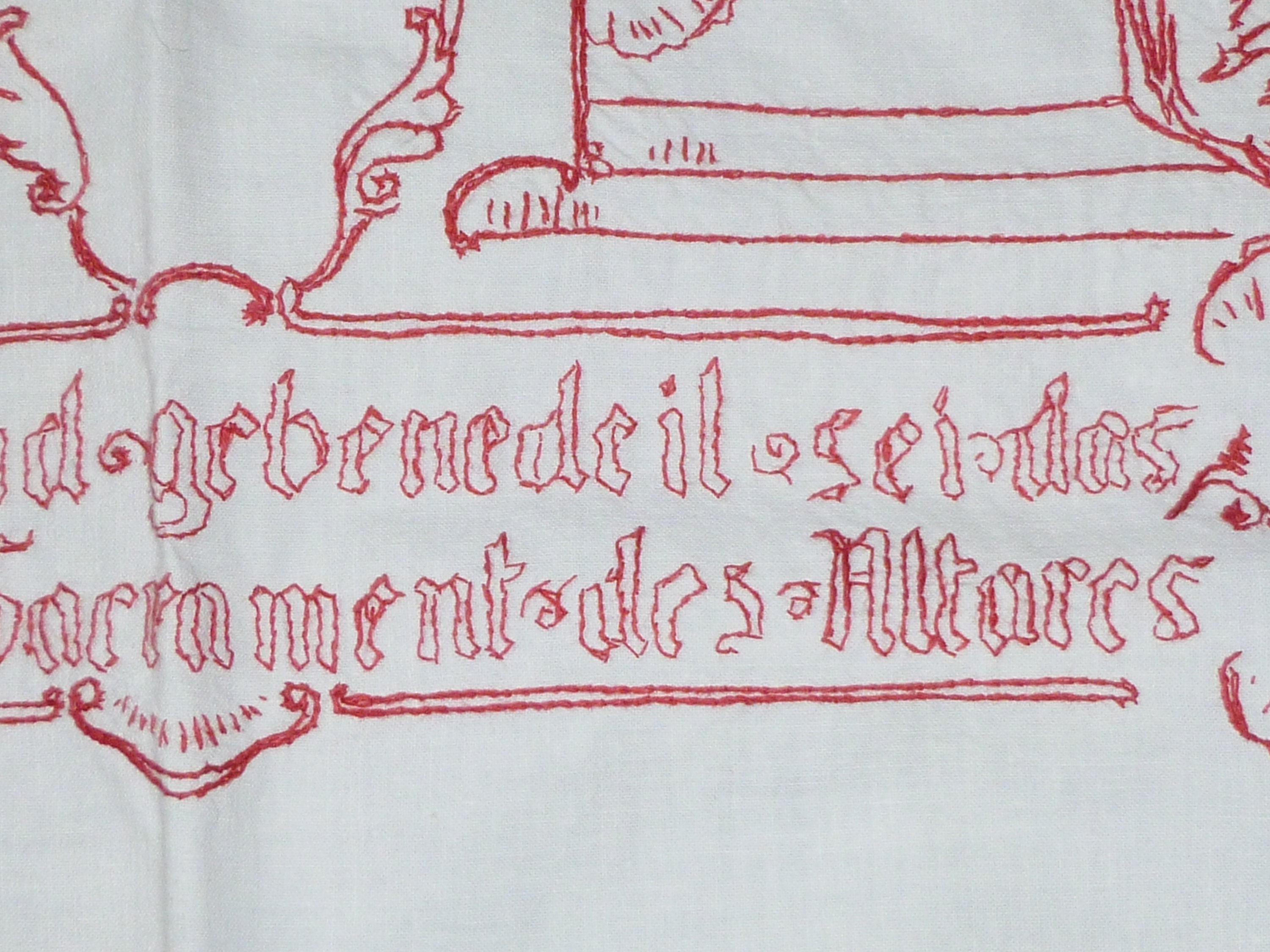 Antique German Alter Cloth Red Work Hand Embroidery Angels | Etsy