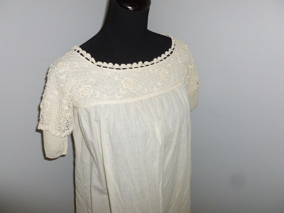 AMAZING Antique Edwardian Chemise Nightgown Petticoat… - Gem
