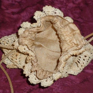 Antique Victorian Reticule Purse EARLY 1900s Edwardian Irish Crochet ...