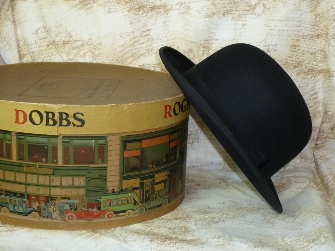 Antique Bowler Hat W/ Original Box Vintage Derby Hat Mens Wallach ...