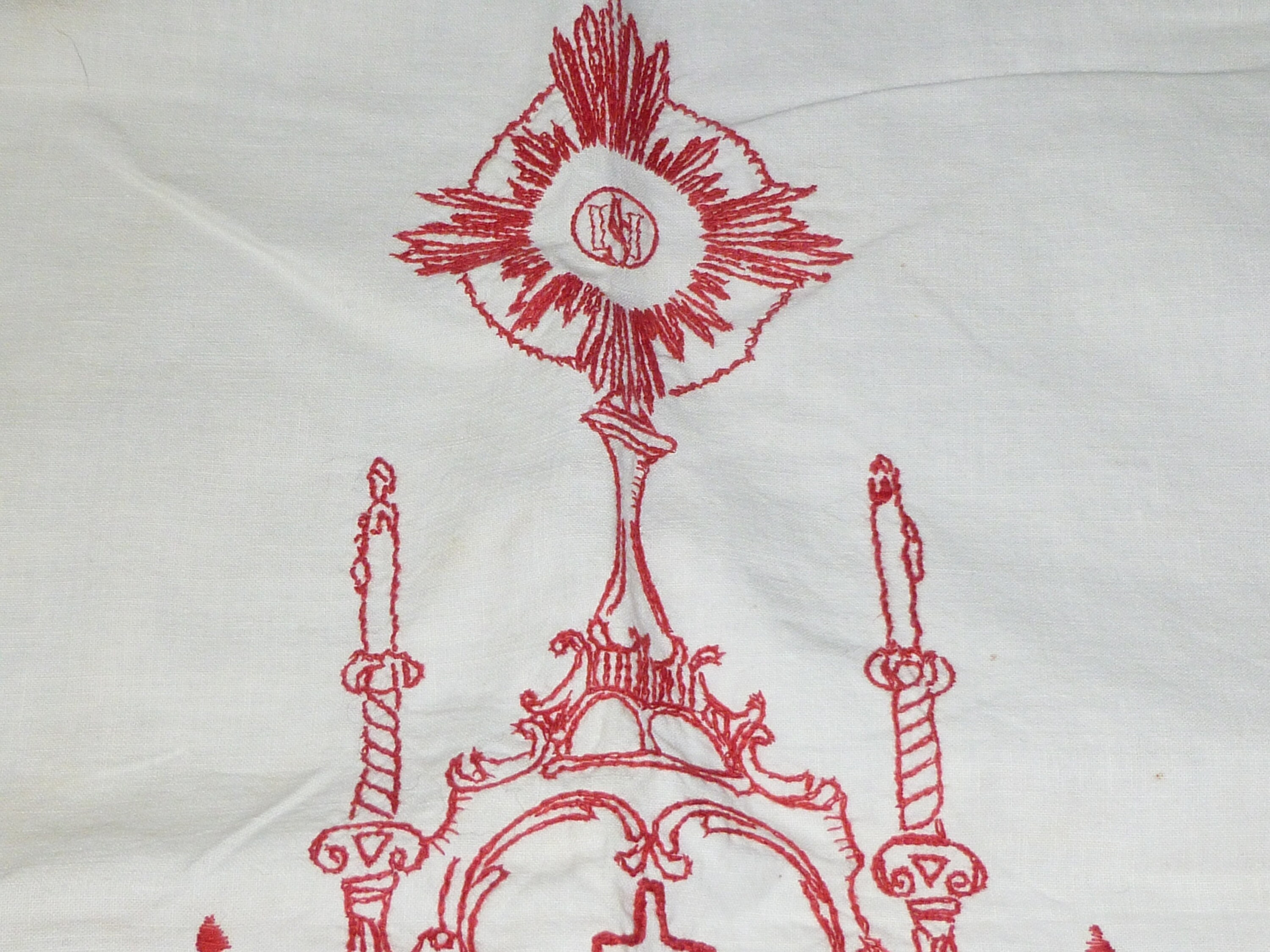 Antique German Alter Cloth Red Work Hand Embroidery Angels | Etsy