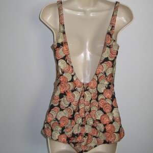 Vintage Bathing Suit 1960s One Piece Swimsuit Swimwear, Retro Beach Pin ...