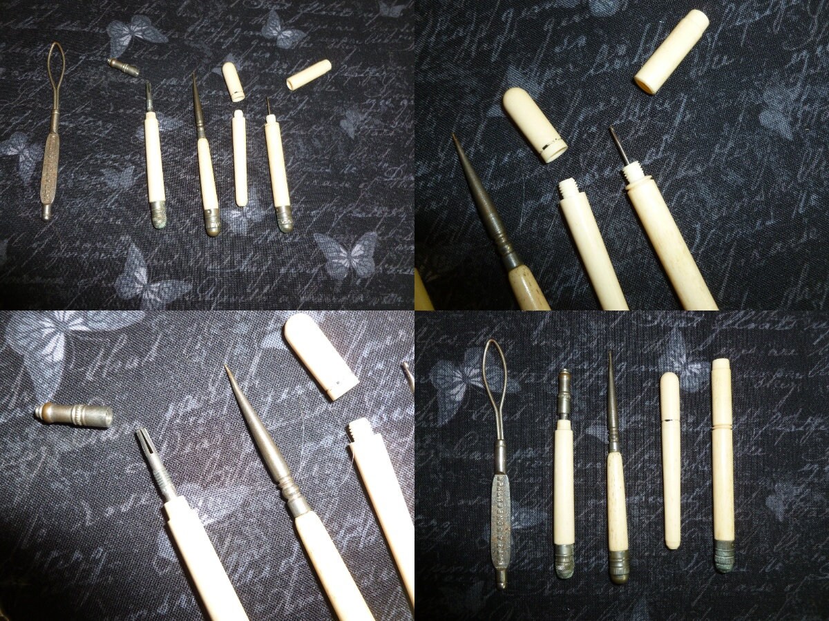 19c. Victorian Sewing Basket Antique Sewing Kit Velvet Box | Etsy