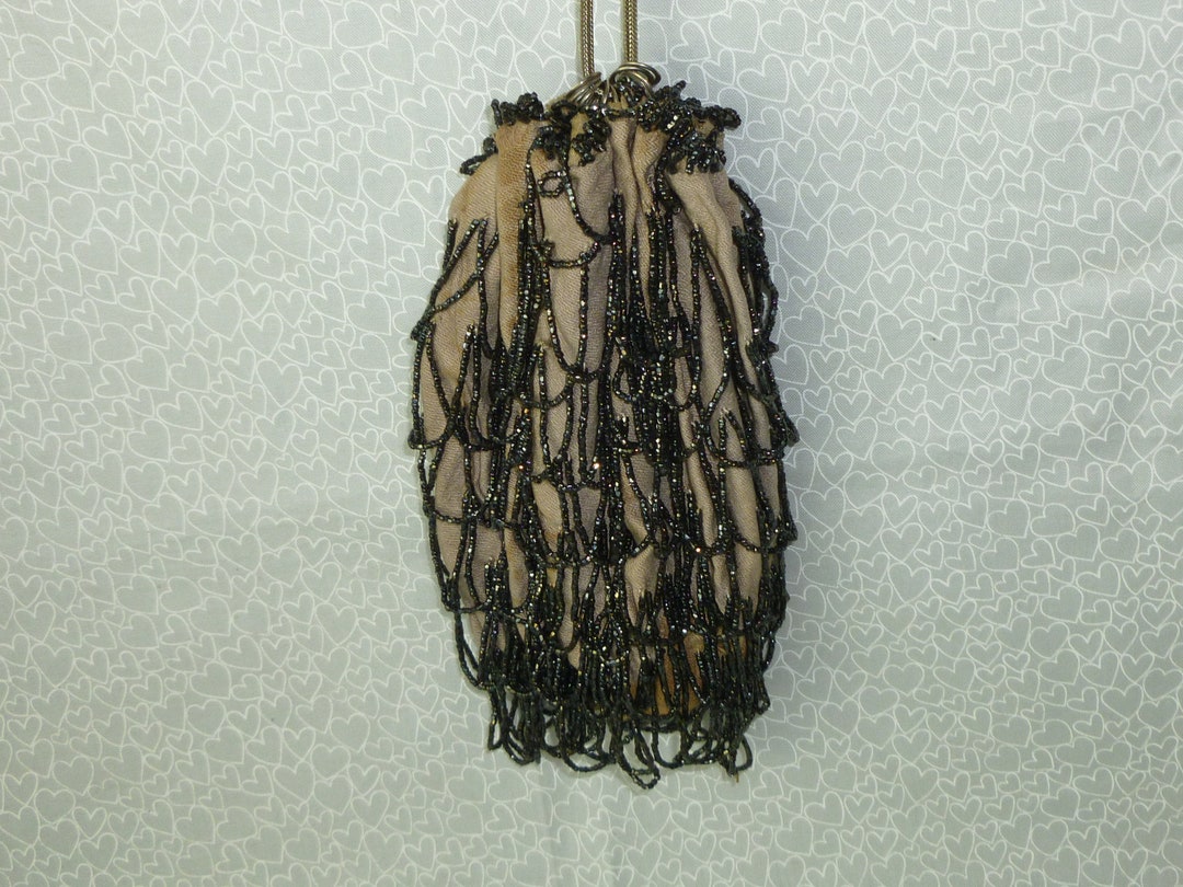 Antique Victorian Bag Beaded Purse 1900s Micro Reticule Purse Handbag ...