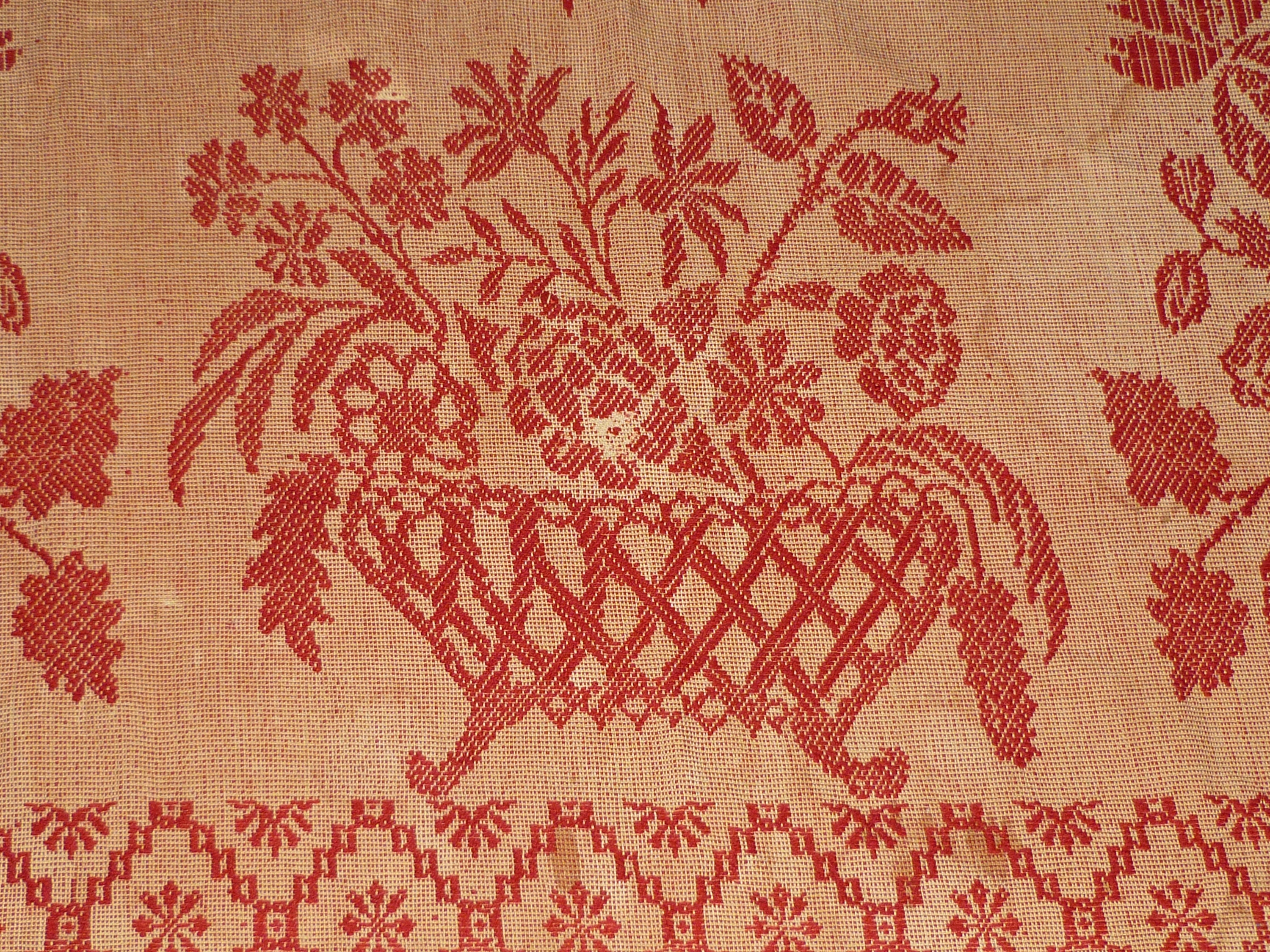 Antique C1859 Signed Jacquard Coverlet American Eagle Red Tan | Etsy