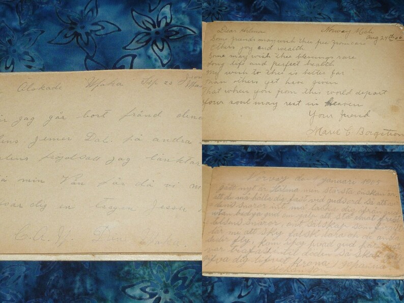 Antique Victorian Autograph Book-miss Hilma Mary Johnson of Norway ...