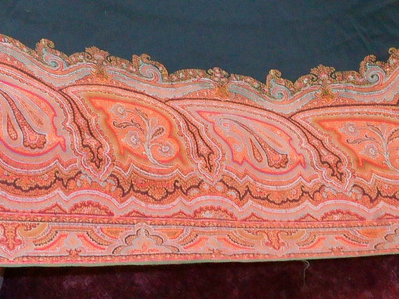 Antique Paisley Shawl mid 1800s English KIRKING Shawl… - Gem