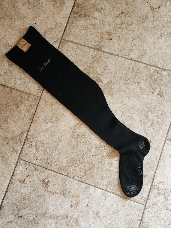 HTF NOS 1900s Edwardian Garter Stockings Antique Blac… - Gem