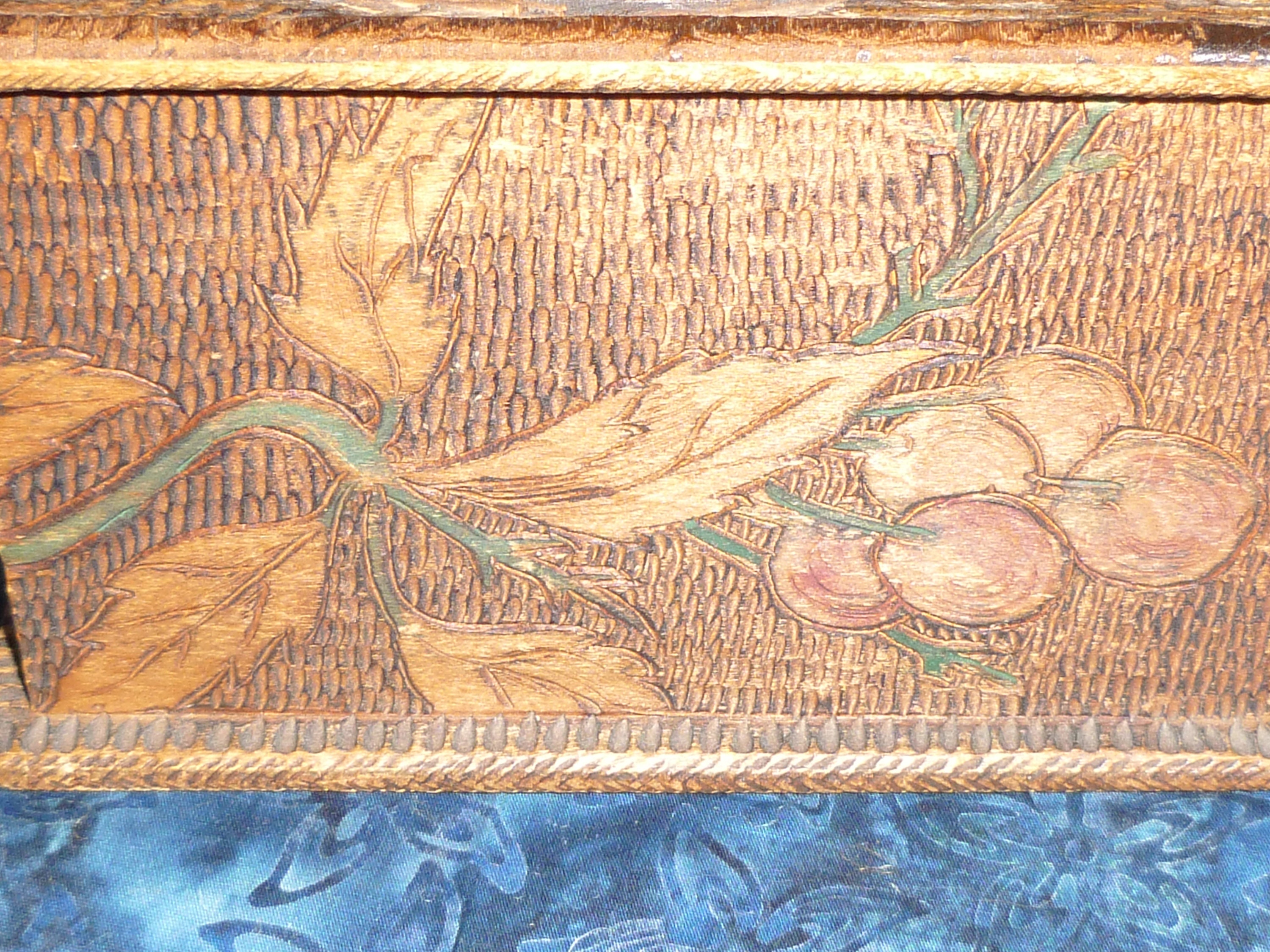 Antique Pyrography Box / Vintage Box-Victorian Monogram Poppy | Etsy