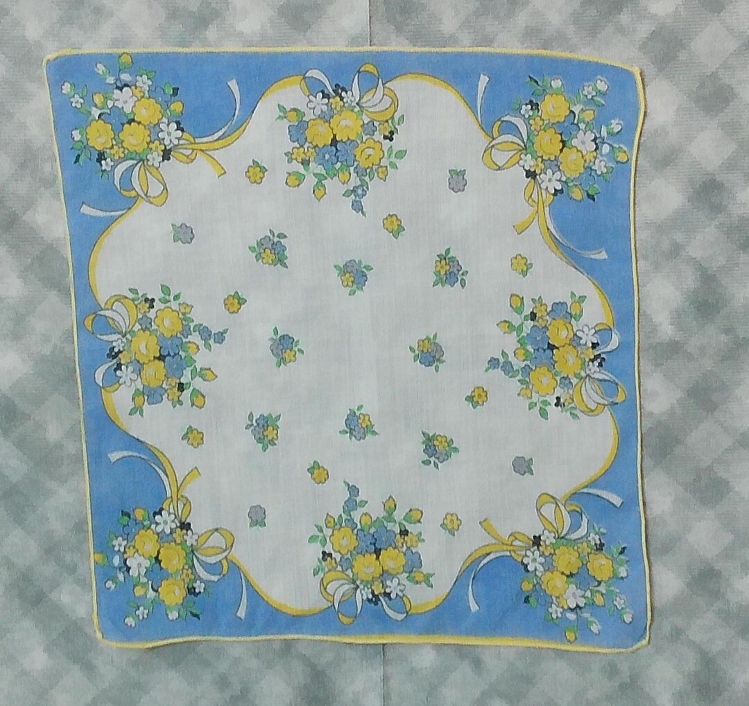 Vintage Hanky Handkerchief -mid CENTURY 1940s 1950s Retro- - Etsy