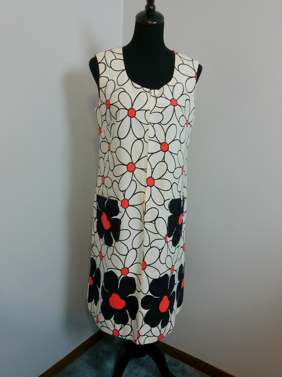 Vintage MOD Dress 1960s 1970s retro dress Go Go Flowe… - Gem